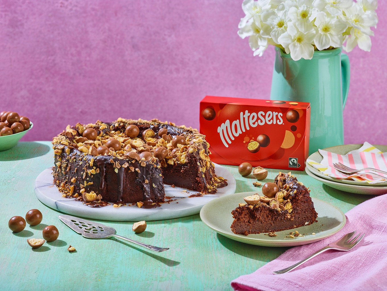 Molten Chocolate Maltesers Cake